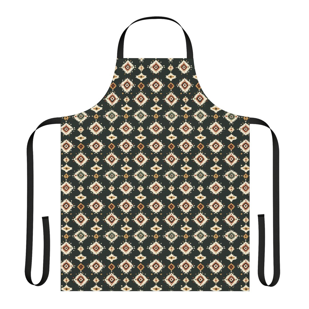 Boho Folk Art Print Kitchen Apron - Rustic Southwestern Design - Etsy