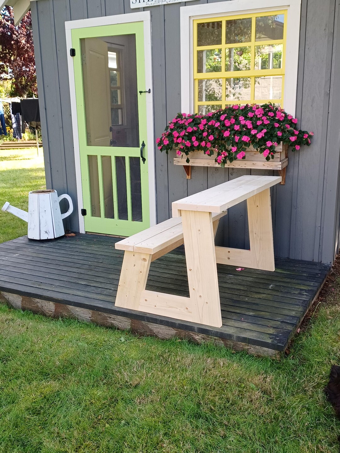Trendy DIY Balcony Table With Bench Seating Combo, Beginner Step by ...