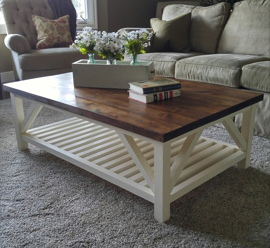 Rustic Farmhouse Style Coffee Table, 10 Page Step by Step Woodworking ...