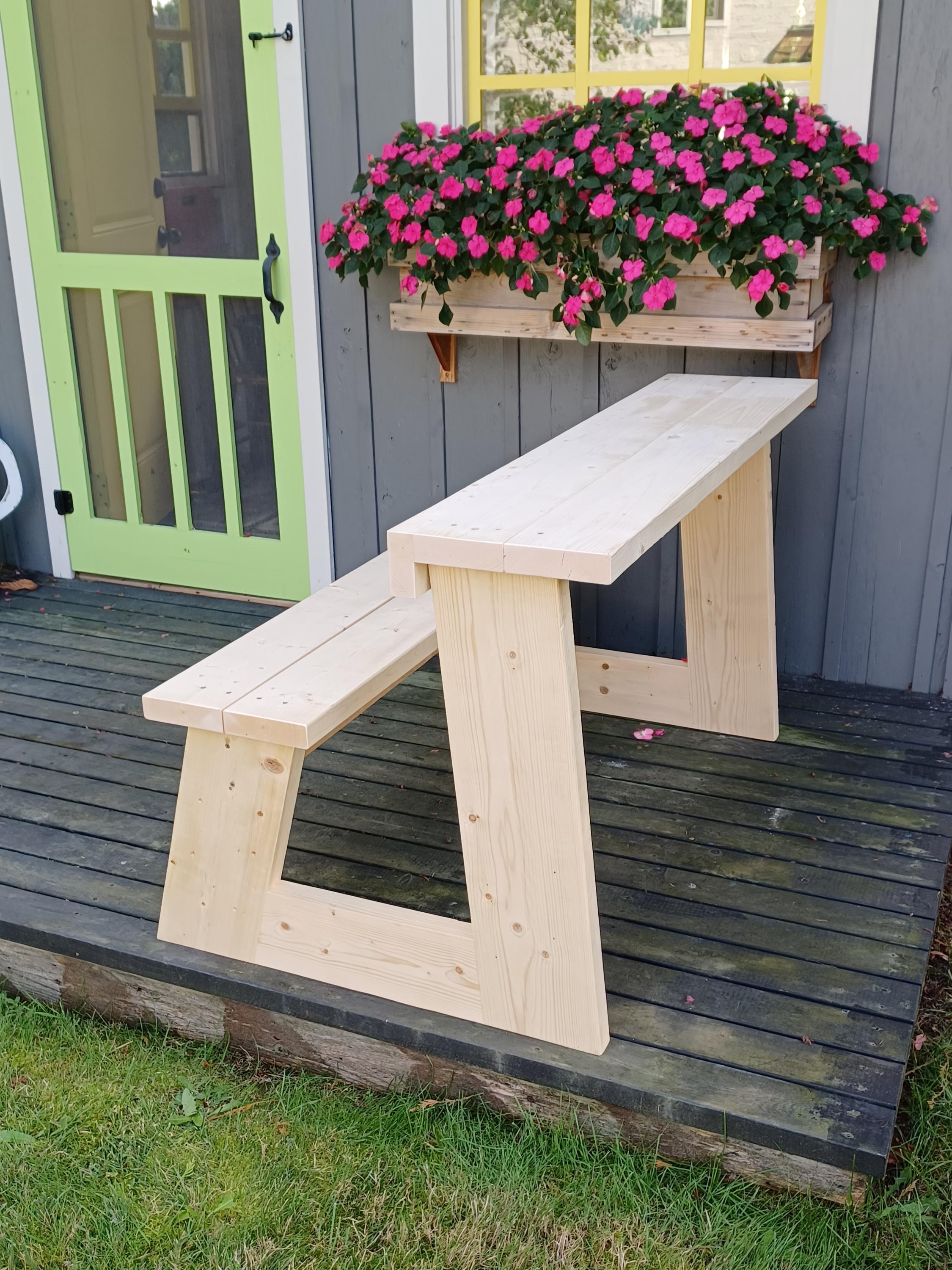 DIY Balcony Table Bench Combo Plan: Beginner Woodworking Project (PDF ...