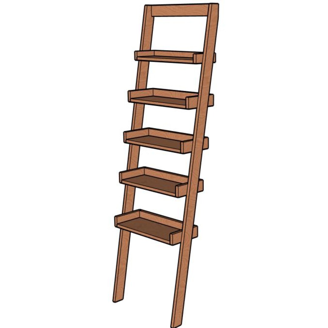DIY Ladder Shelf Build Plans: Beginner Woodworking Project (digital ...