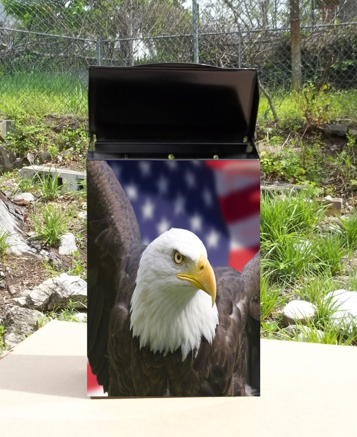 Bald Eagle Head With American Flag Wall Mounted Mailbox - Etsy