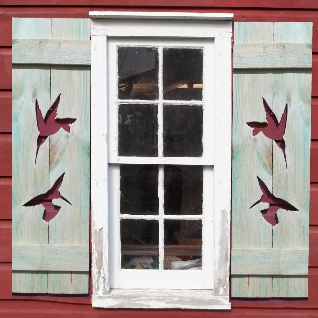 4 Hummingbirds Wood Shutters - Etsy