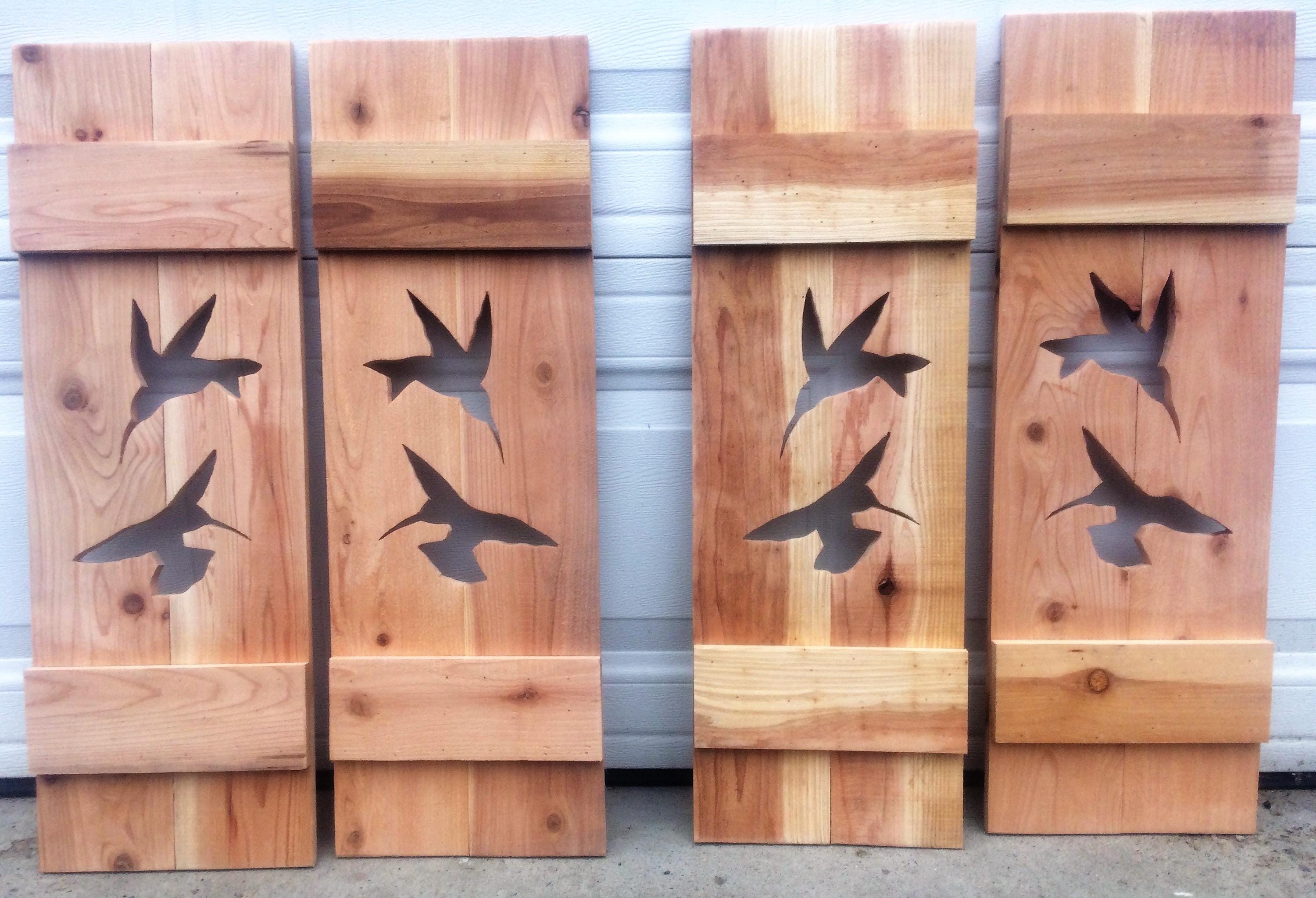4 Hummingbirds Wood Shutters - Etsy