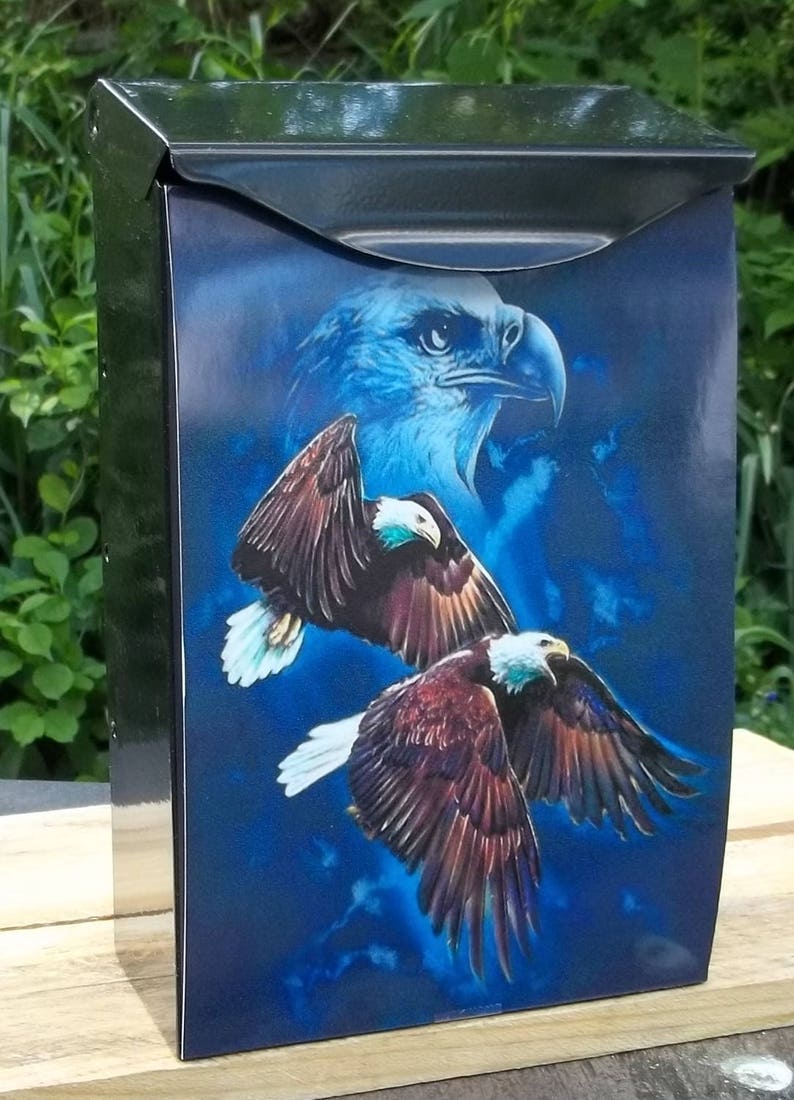 3 Bald Eagles With Blue Background. Wall-mounted Mailbox - Etsy