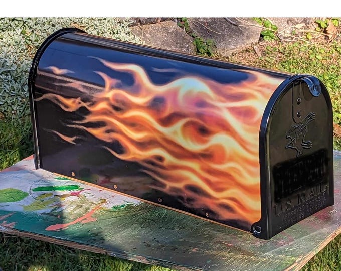 Custom Painted Flame Hot Rod Mailbox - Etsy