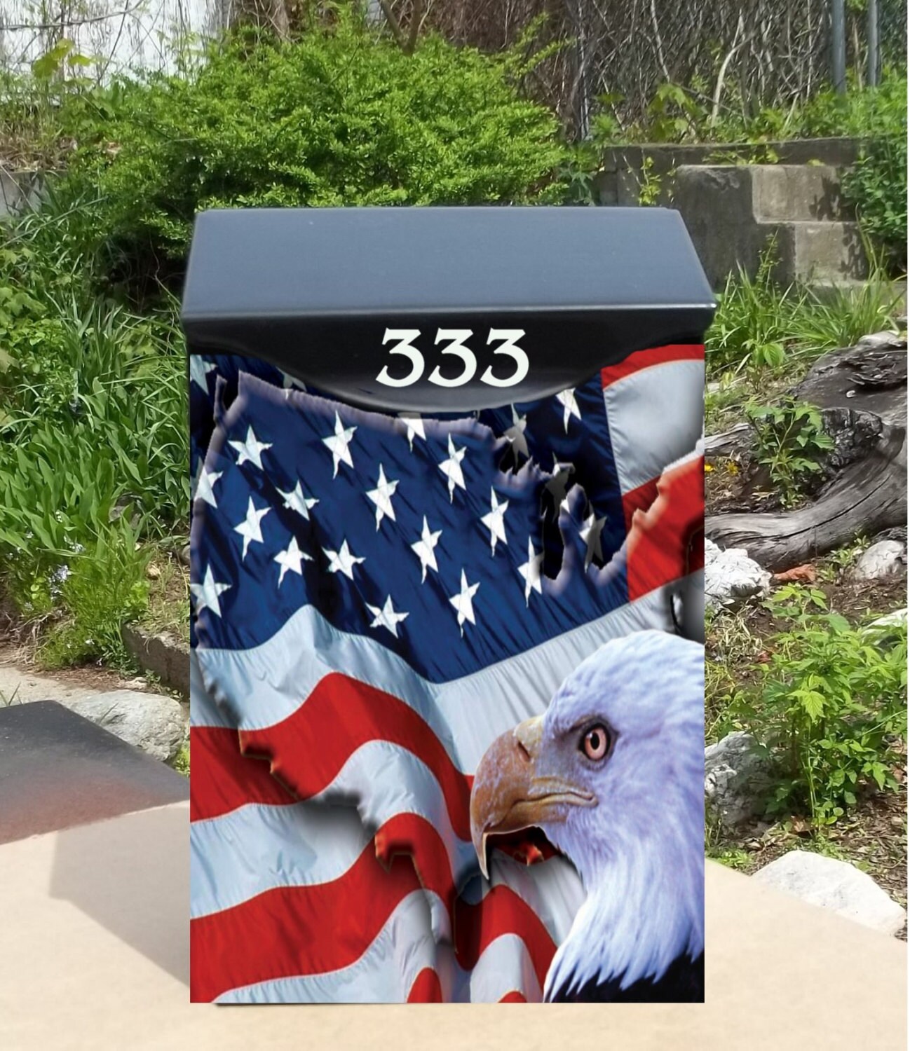 Bald Eagle Head With American Flag #3 Wall Mounted Mailbox - Etsy