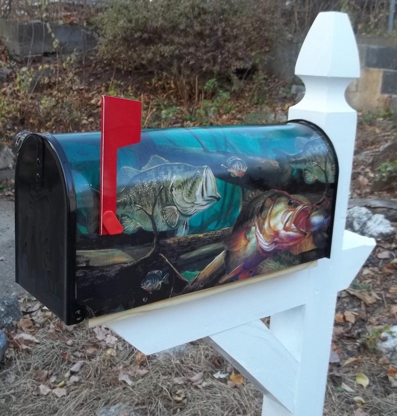 Largemouth Bass Mailbox: Mixed Media Design - Etsy
