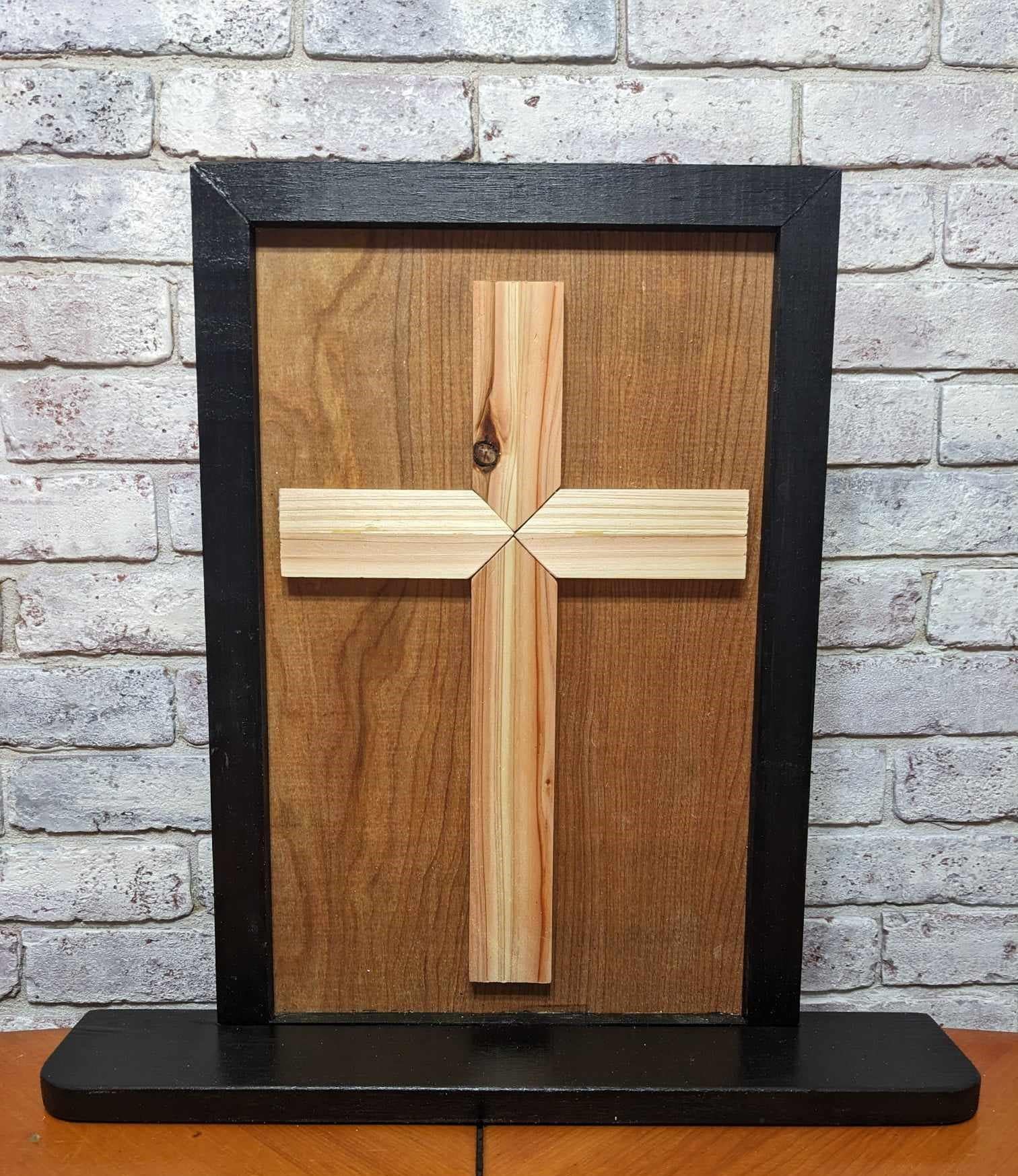 Cross on a Display Frame With a Shelf That Can Be Displayed on a ...