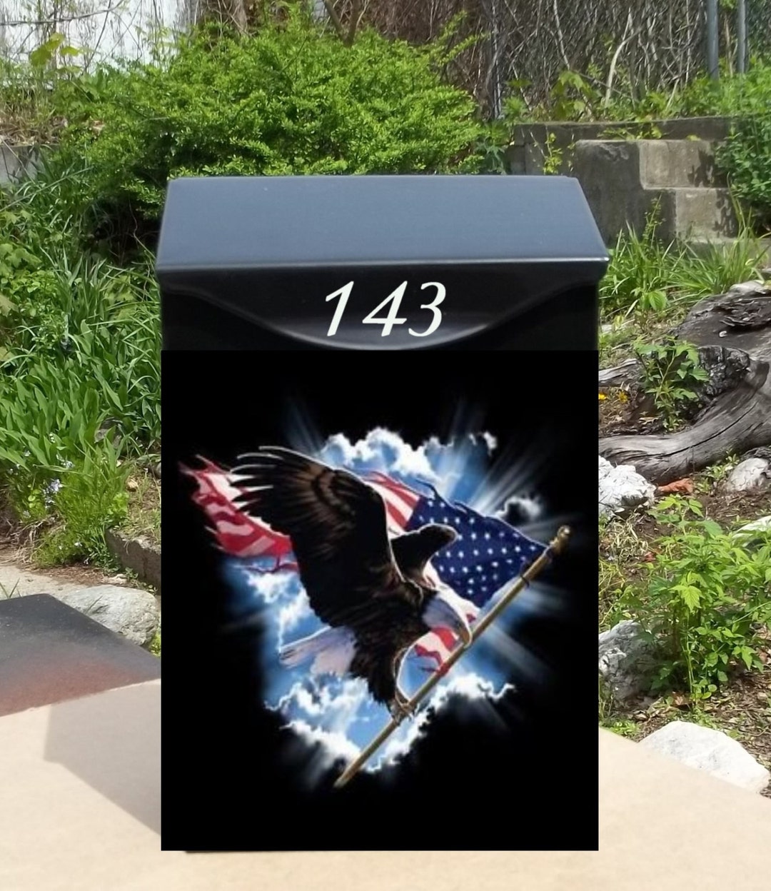 Bald Eagle With American Flag Wall Mounted Mailbox - Etsy