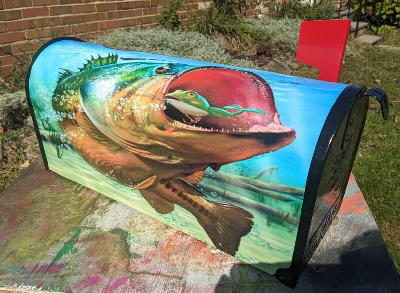 Bass Mailbox. Design is on Both Sides. - Etsy