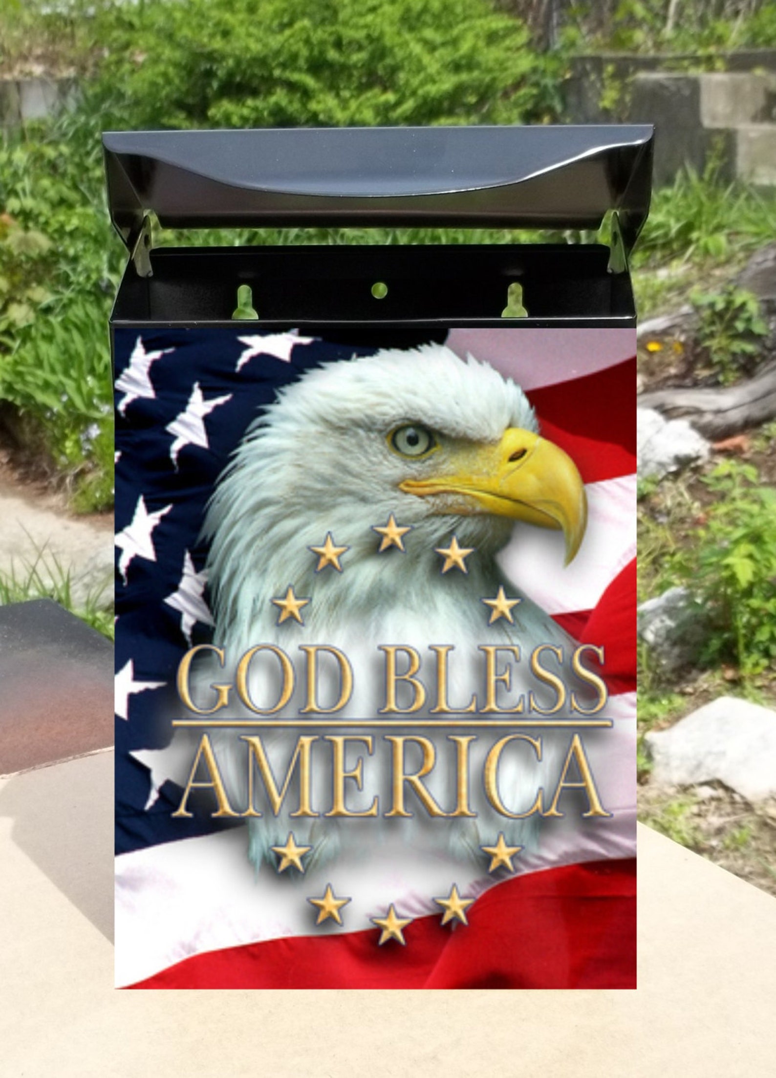 God Bless America Wall Mounted Mailbox - Etsy