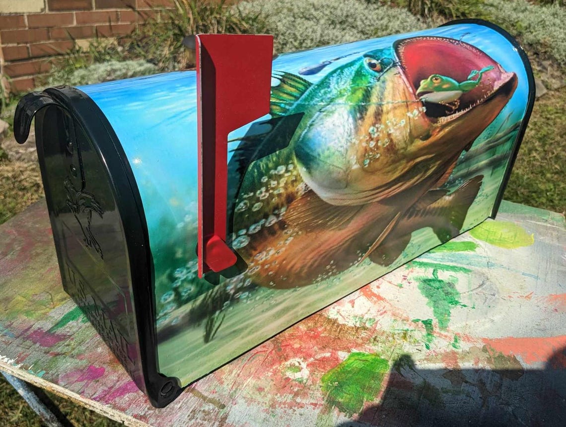 Bass Mailbox. Design is on Both Sides. - Etsy