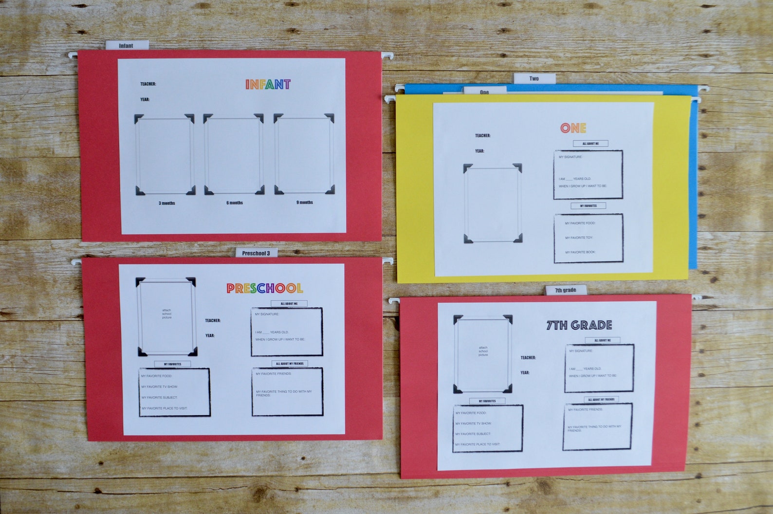 Files Folders ONLY for Kids School Memorabilia Organizer - School File ...