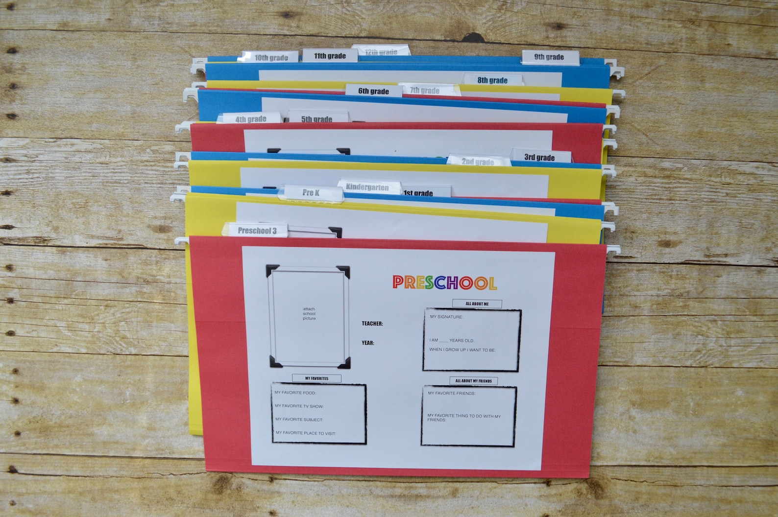 Files Folders ONLY for Kids School Memorabilia Organizer - School File ...