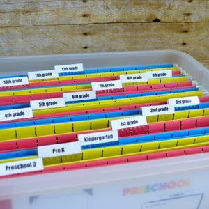 Files Folders ONLY for Kids School Memorabilia Organizer - School File ...