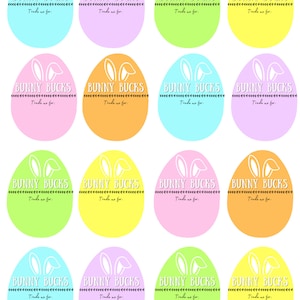 Printable: Bunny Bucks Easter Egg Stuffers Reward Cards - Etsy