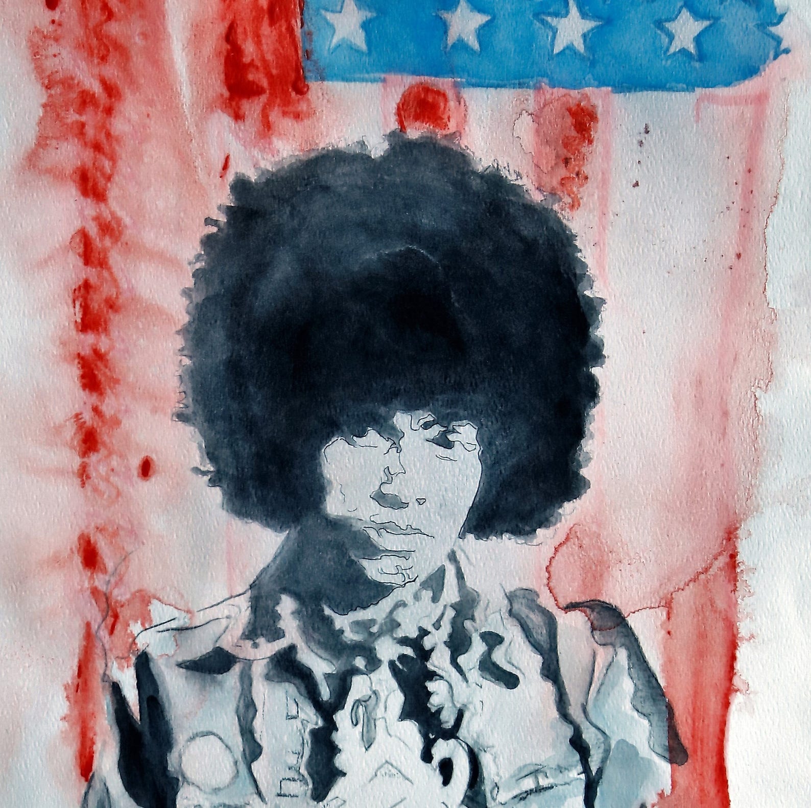 Angela Davis Portrait Print African American Activist American | Etsy