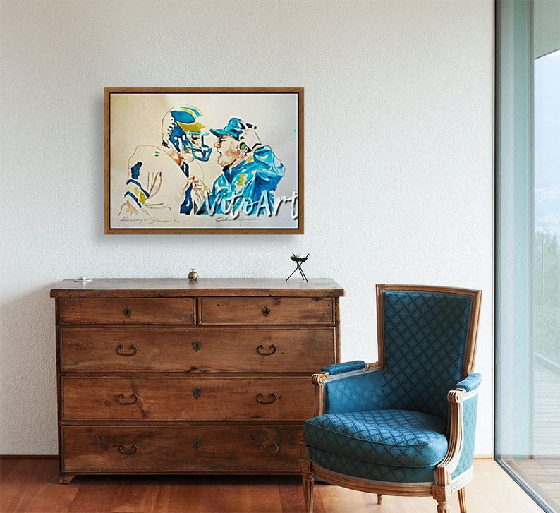Jim Harbaugh Bo Schembechler Sports Art Print Michigan Etsy