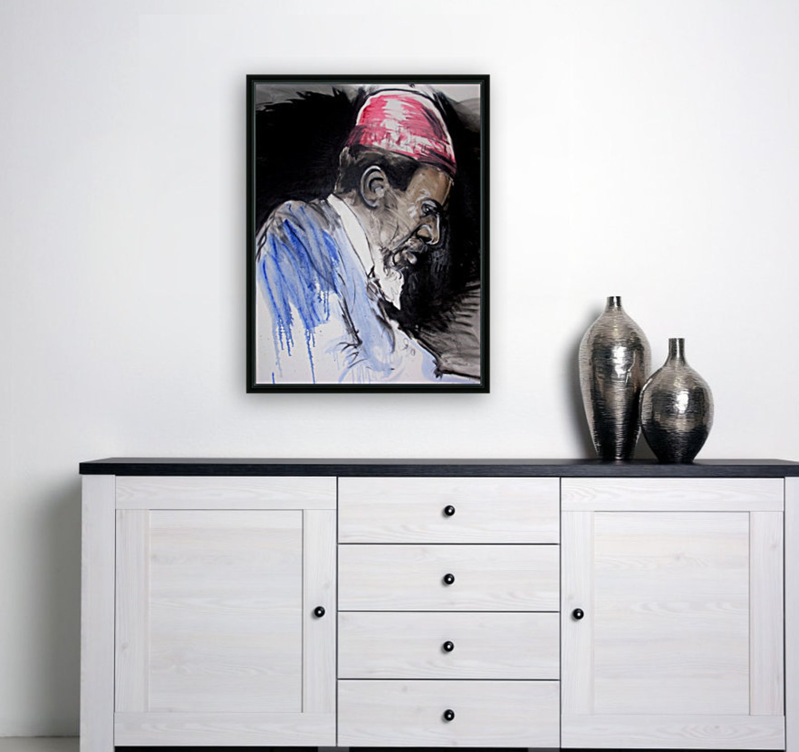 Thelonious Monk Jazz Art Print Piano Portrait Illustration Wall Decor ...