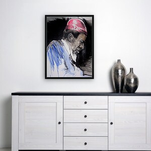 Thelonious Monk Jazz Art Print Piano Portrait Illustration Wall Decor ...