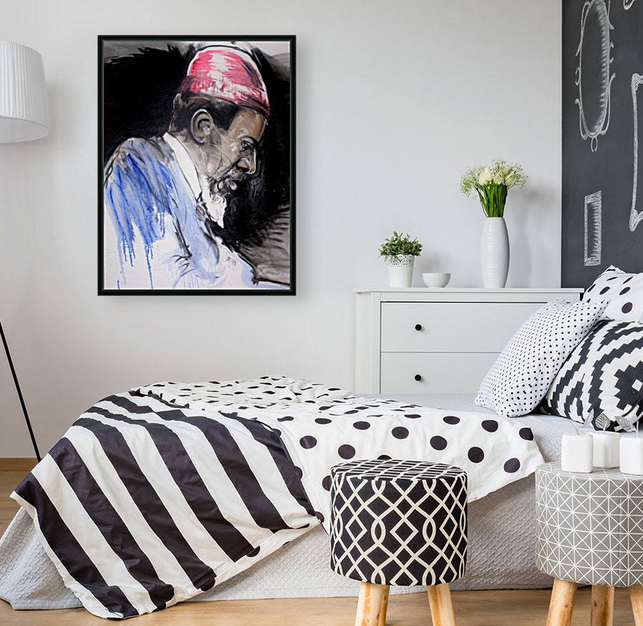 Thelonious Monk Jazz Art Print Piano Portrait Illustration Wall Decor ...