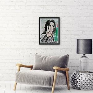Michael Jackson Peace Sign Portrait Art Print Victory Sign Watercolor ...
