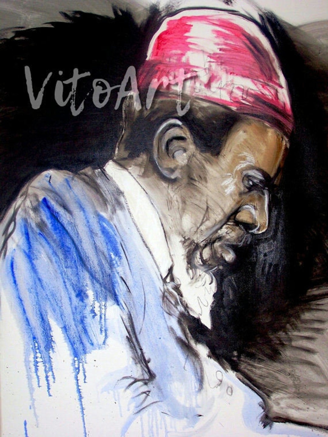 Thelonious Monk Jazz Art Print Piano Portrait Illustration Wall Decor ...