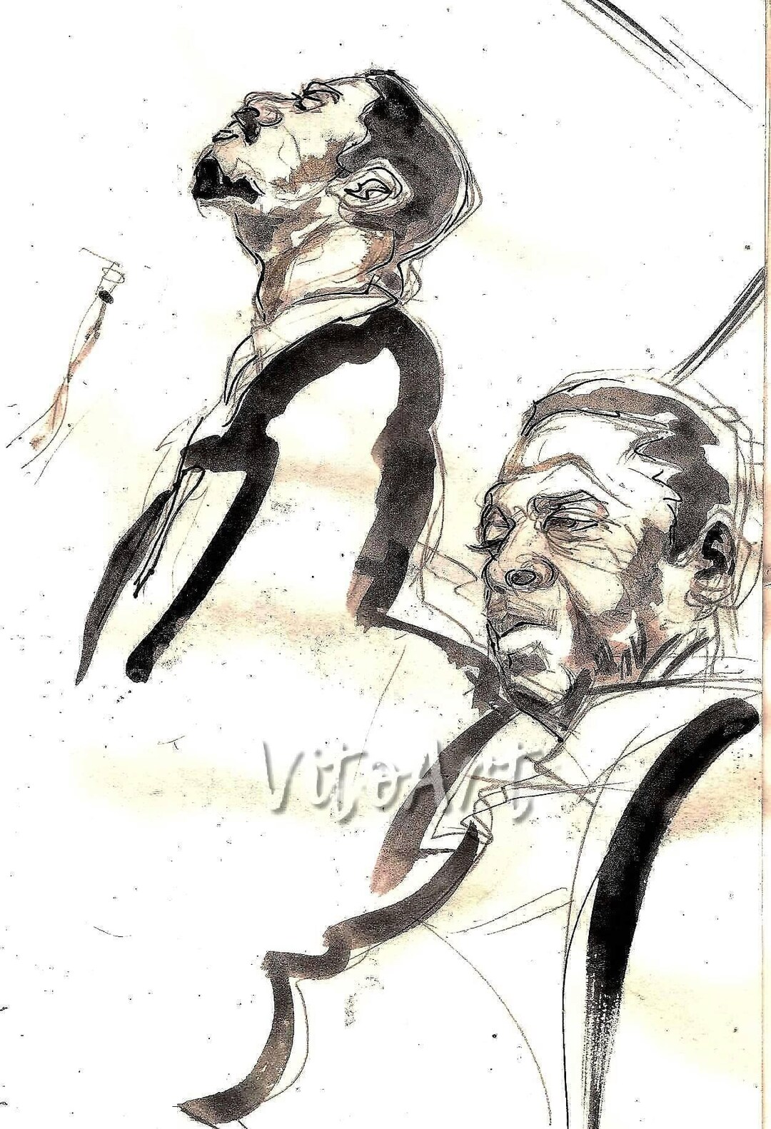 John Coltrane & Eric Dolphy Jazz Watercolor Portrait - Limited Edition ...