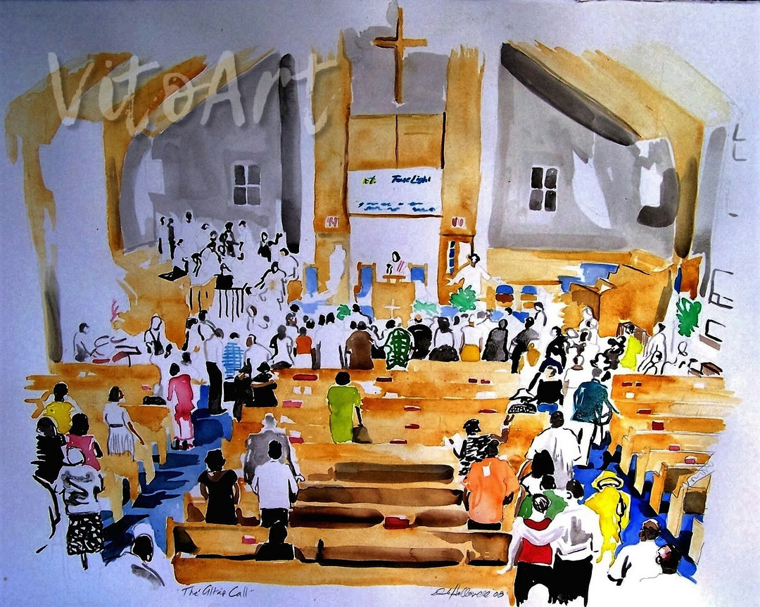 Church Art Print Catherdral Chapel Altar Religious Spiritual Christian ...