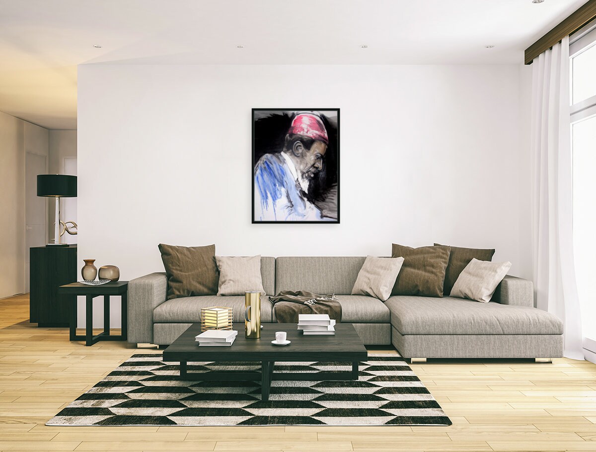 Thelonious Monk Jazz Art Print Piano Portrait Illustration Wall Decor ...
