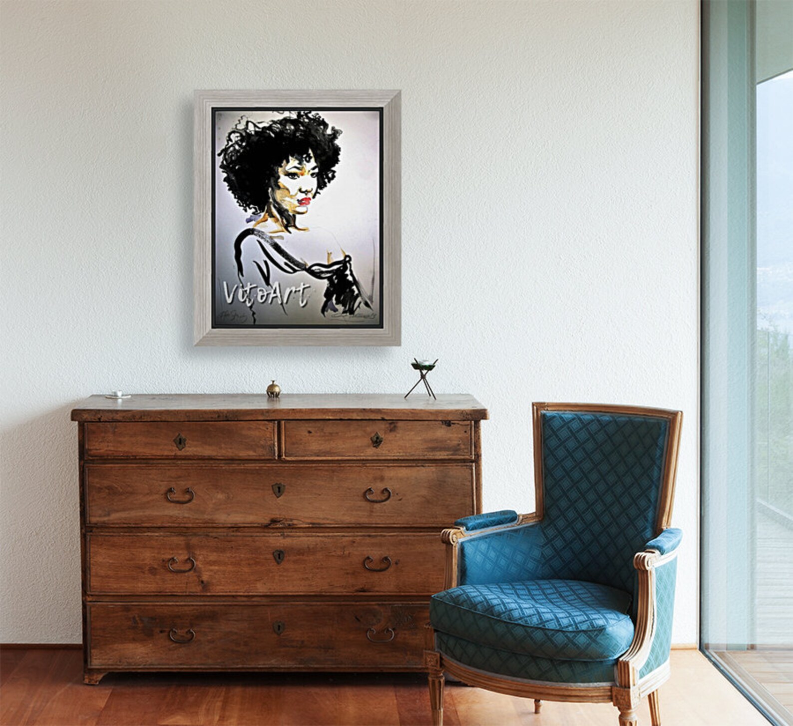 African American Woman Art Print Natural Hair Afro Beauty Etsy