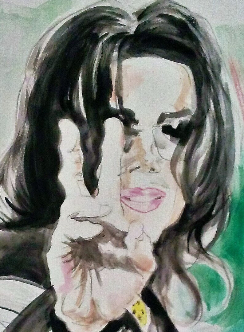Michael Jackson Peace Sign Portrait Art Print Victory Sign | Etsy