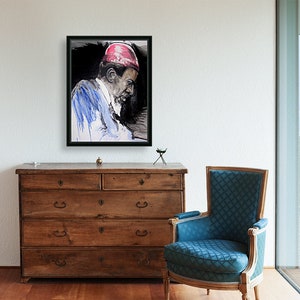 Thelonious Monk Jazz Art Print Piano Portrait Illustration Wall Decor ...