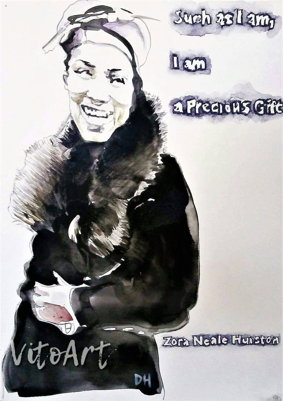 Zora Neale Hurston Watercolor Portrait Art Print - Limited Edition - Etsy