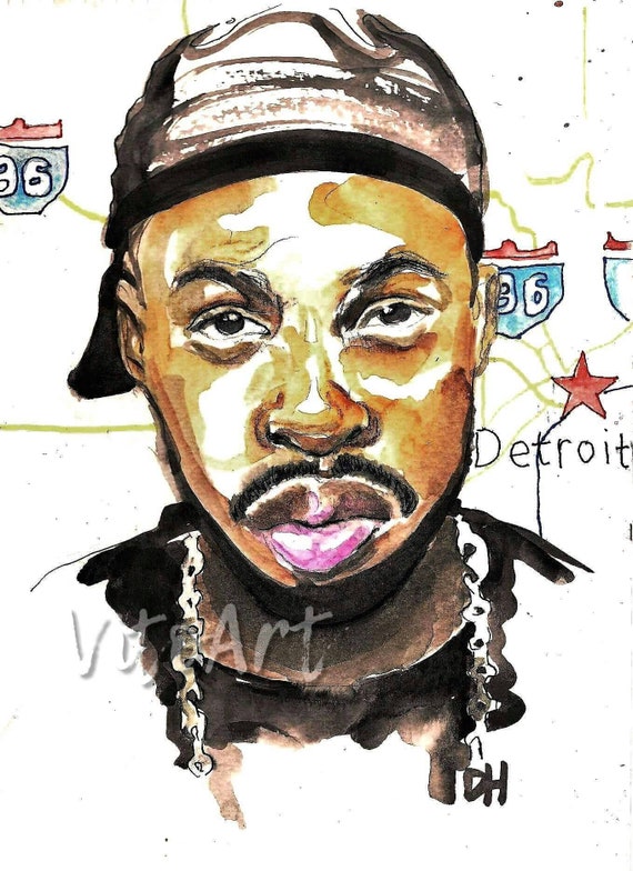 J Dilla Art J Dilla Comic Book Art Matte Canvas, Stretched, 0.75"