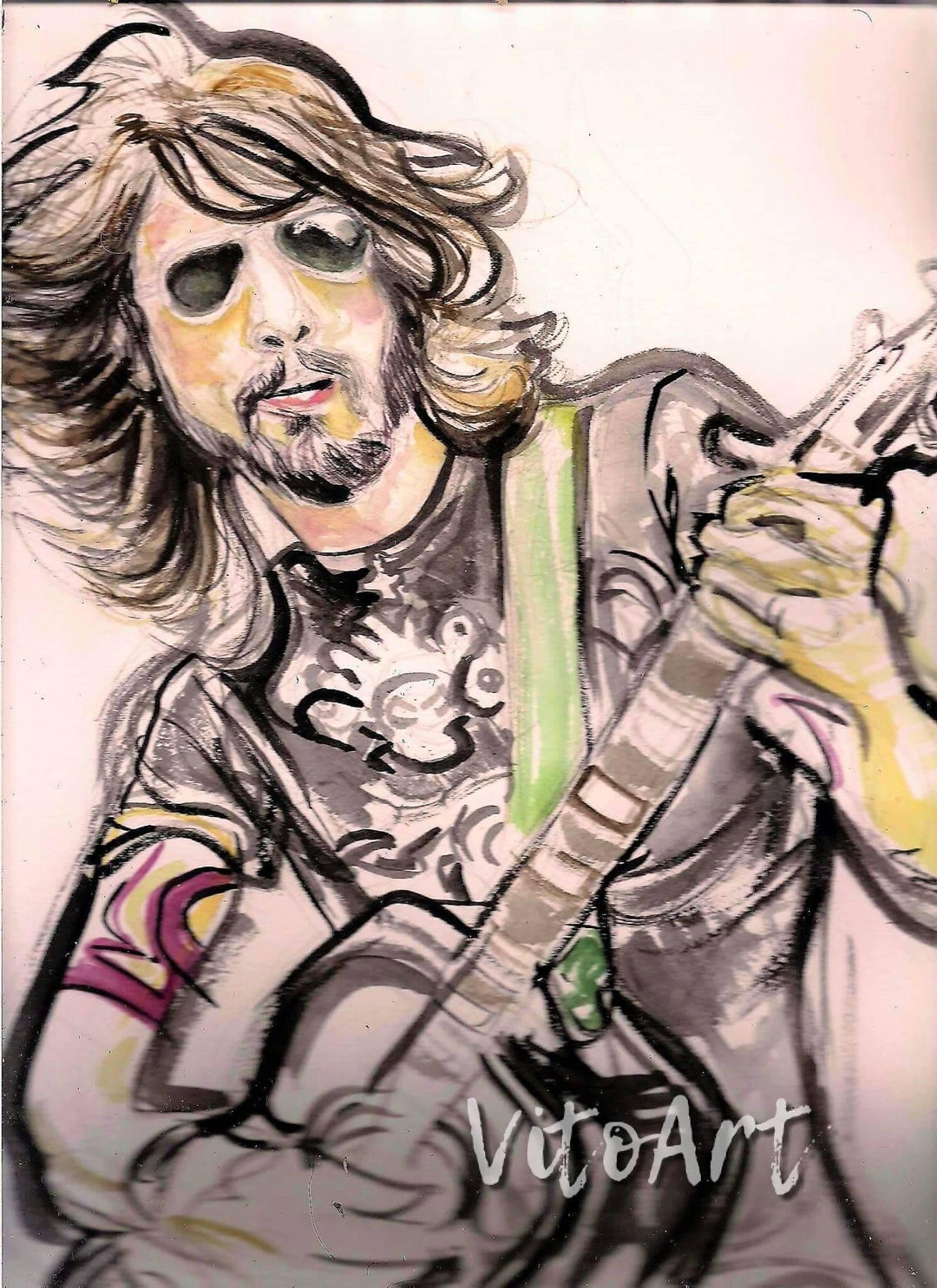 Dave Grohl Watercolor Art Print: Limited Edition Rock Star Portrait - Etsy