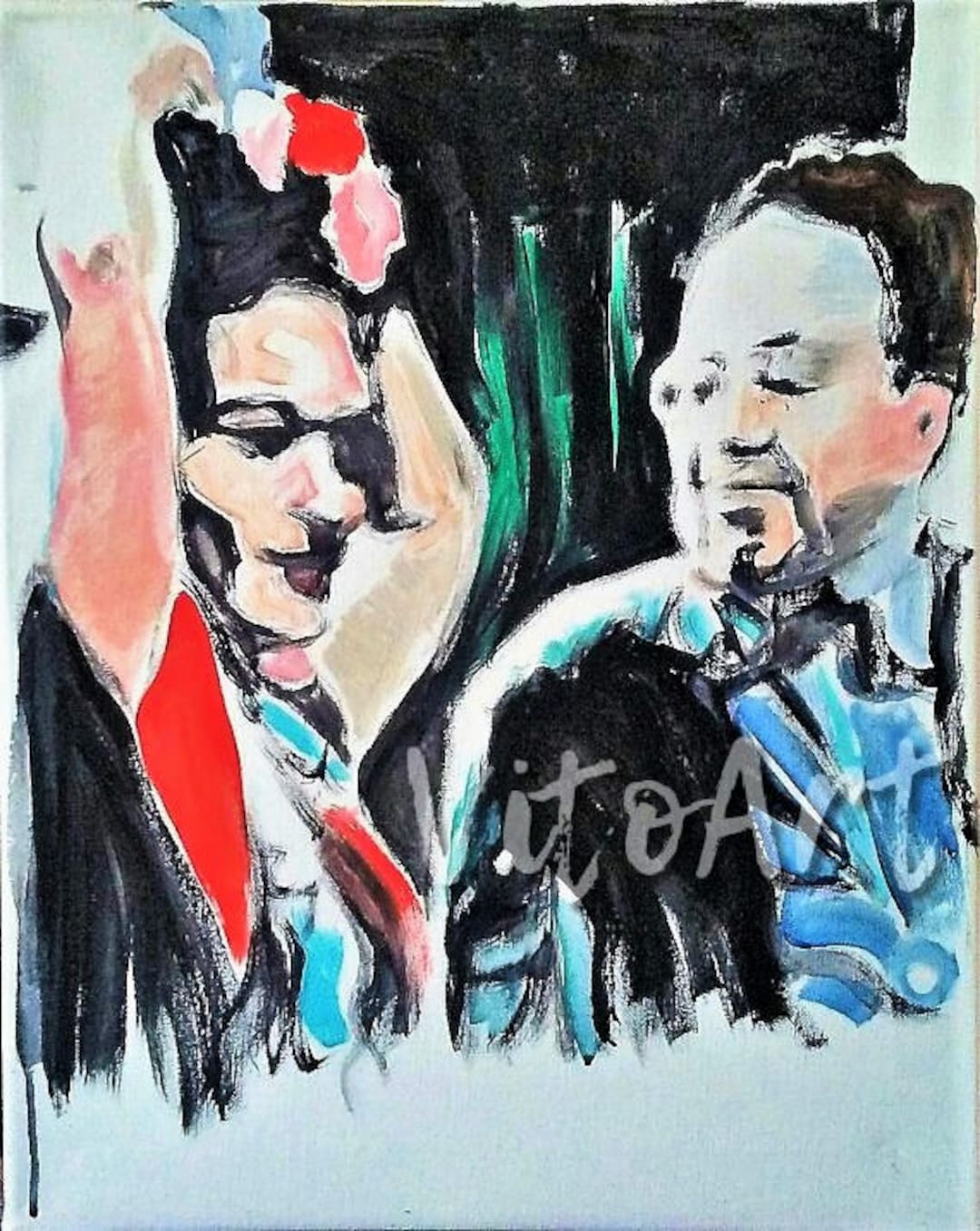 Frida Kahlo Diego Rivera Art Print Mexican Art Couple Romance Love ...