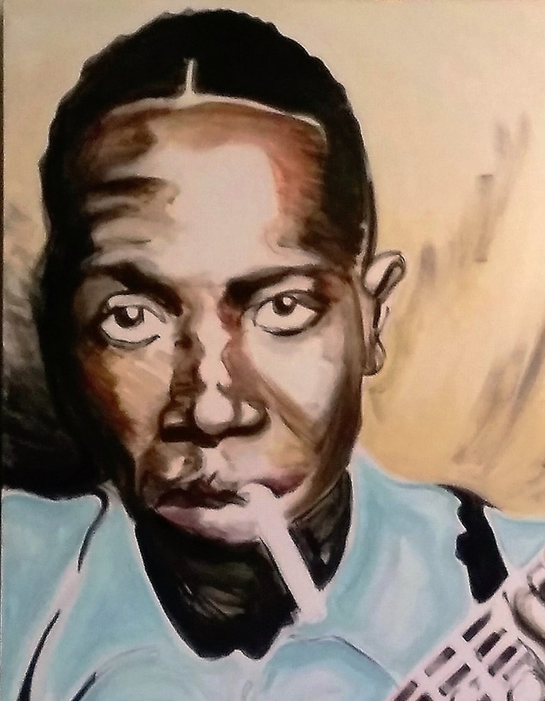 Robert Johnson Blues Art Portrait Print Guitar Cigarette Wall | Etsy