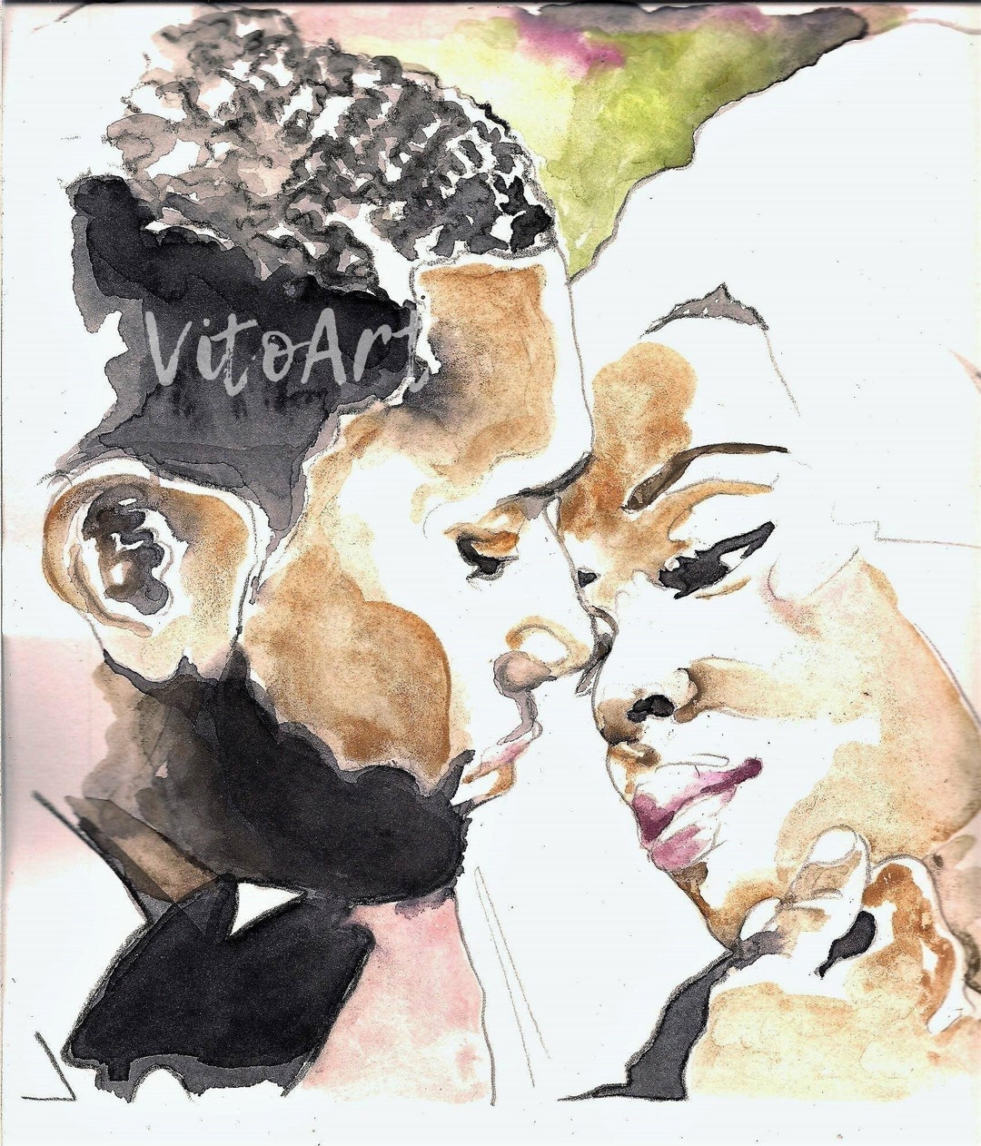 African American Wedding Young Black Couple Love Matrimony Digital Art ...