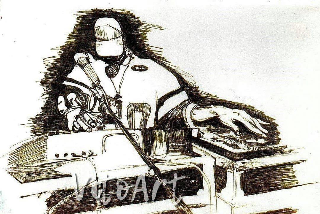 DJ Turntable Ink Illustration: Limited Edition Urban Art Poster - Etsy