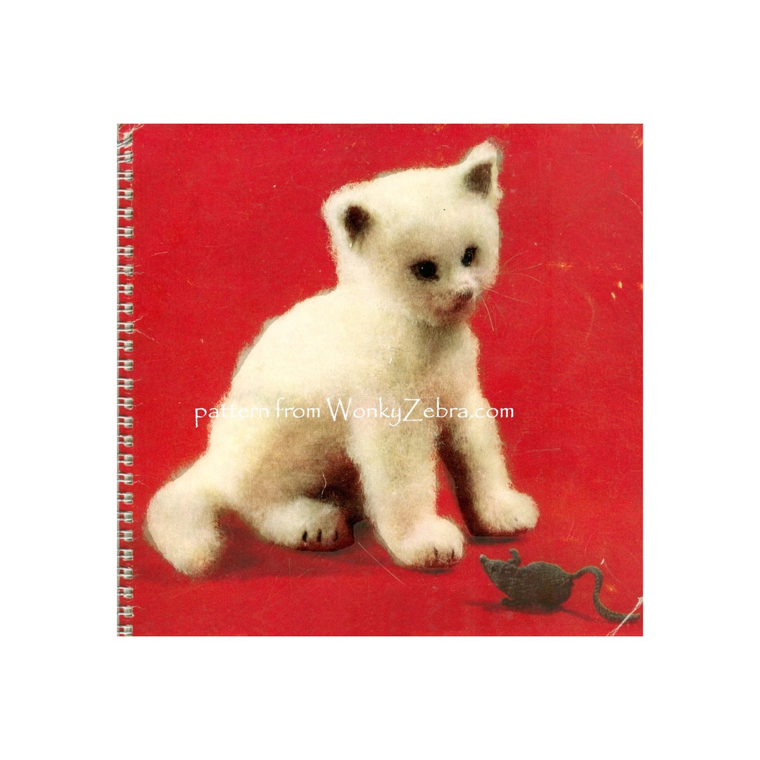 Cat Knitting Pattern Vintage Toy Cat and Mouse Patterns Kosset the Cat ...