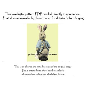 Vintage Rabbit Toy Knitting Pattern Bunny Peter Rabbit With Chart ...