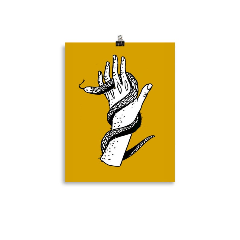Snake Hand Art Print - Etsy