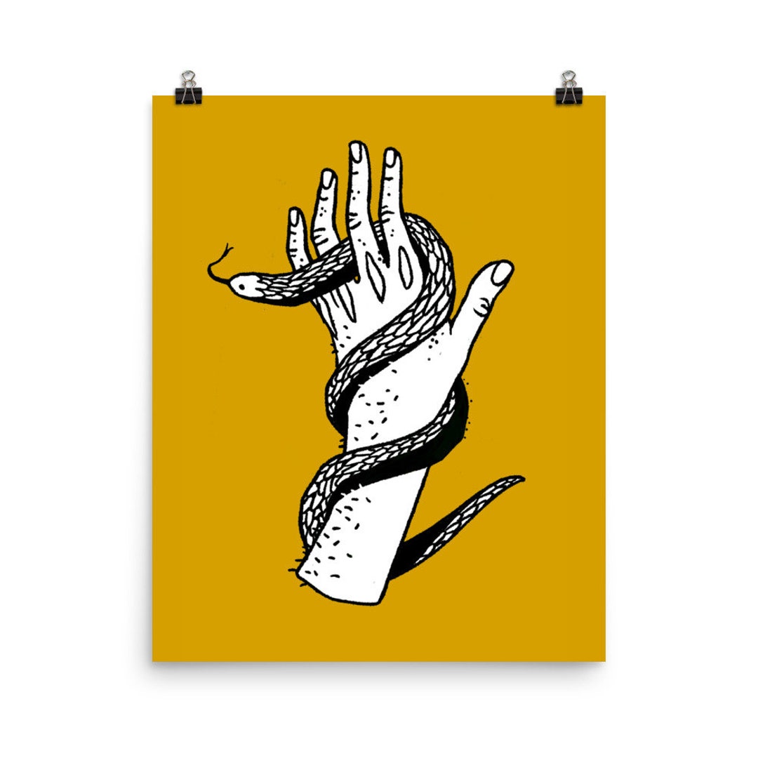 Snake Hand Art Print - Etsy