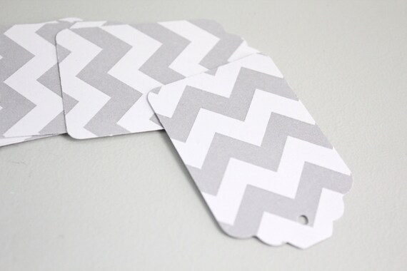 Items similar to 25pc Grey chevron paper,paper tags grey,gray chevron ...