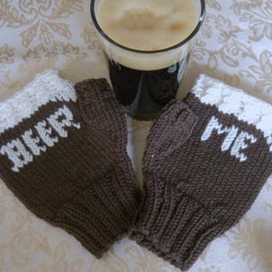 The Beer Me Fingerless Gloves in Four Flavors, Beer Lovers Gloves, Gift ...