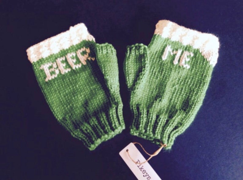 The Beer Me Fingerless Gloves in Four Flavors Beer Lovers - Etsy