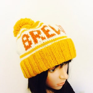 Brewer Pom Pom Beanie, Home Brewer Hat, Gift for Craft Beer Lovers ...