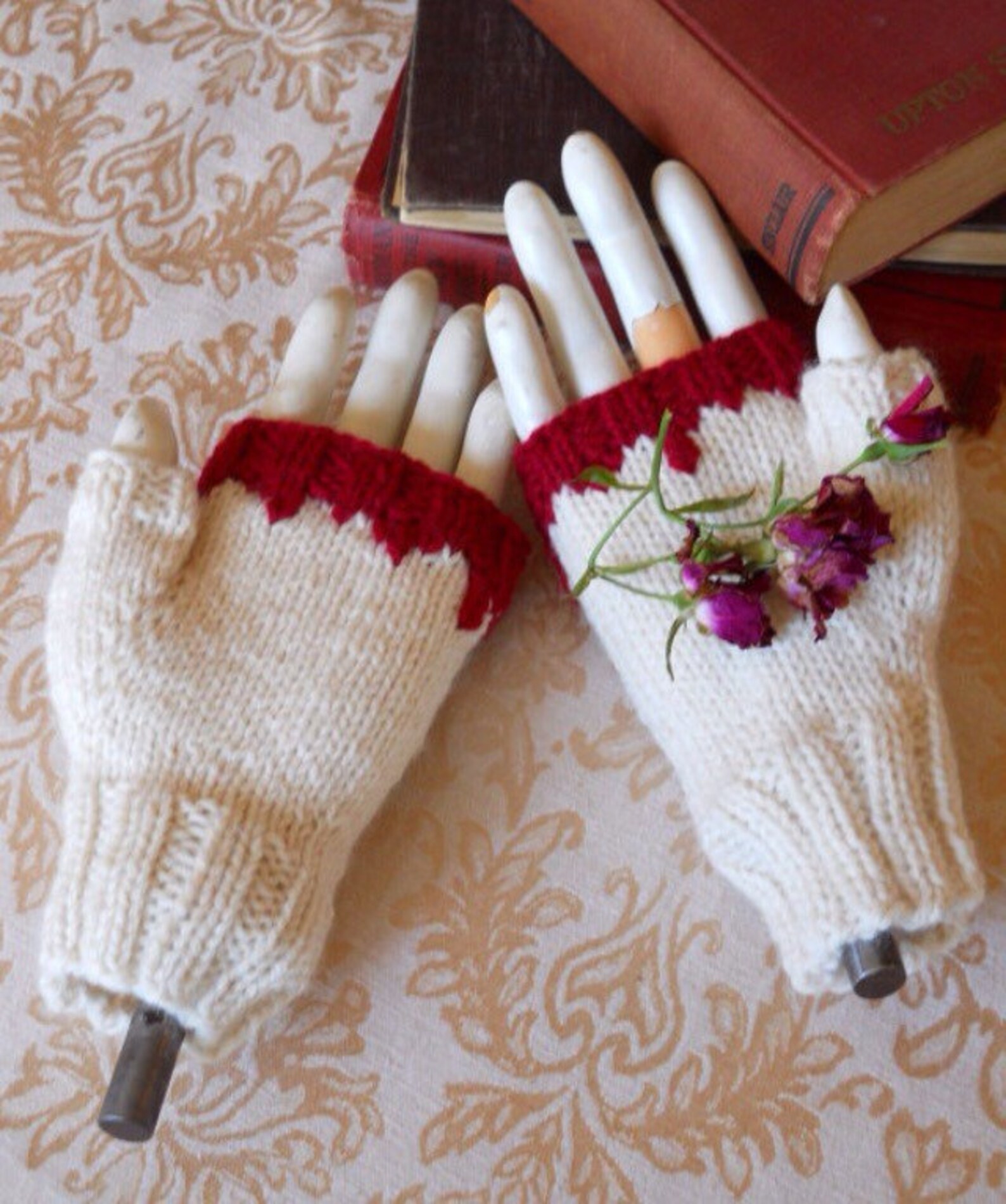 Zombie Apocalypse Set, Blood Red and Ivory Scarf, Headband and Glove ...